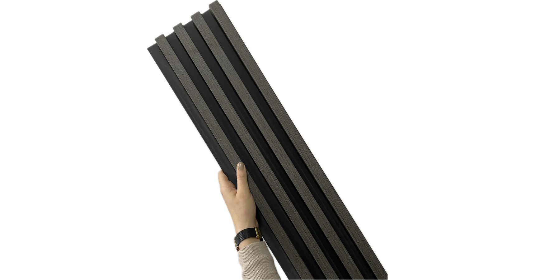 SONER antracit fahatású lamella falpanel 16x290 cm - Kerma Design