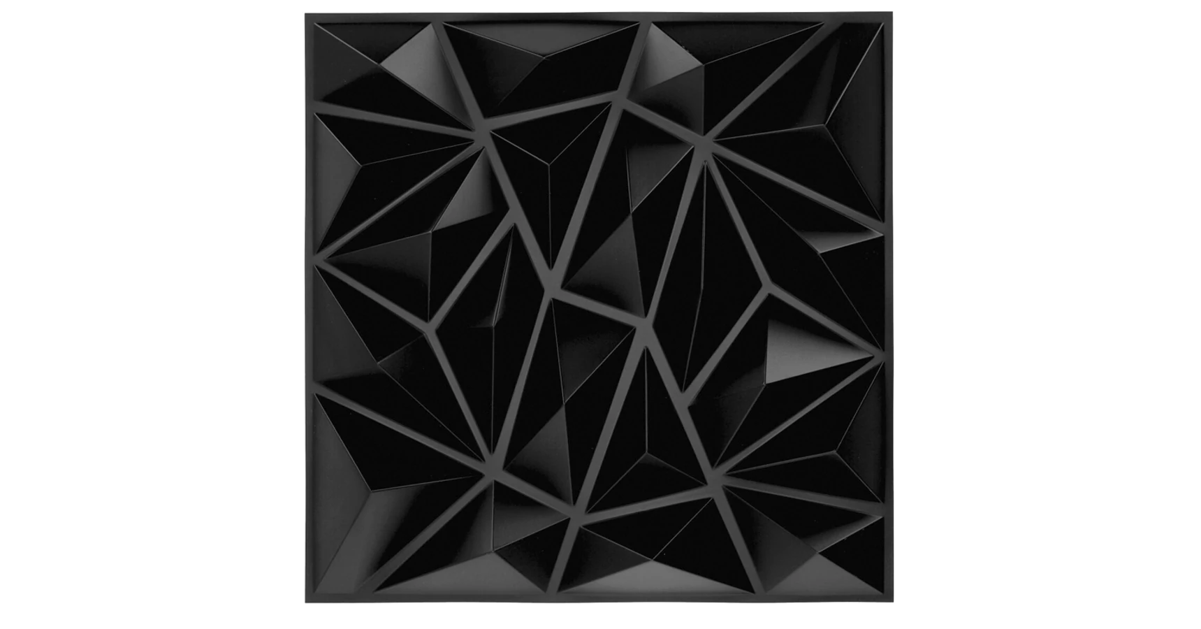 3D műanyag Ink Black Diamond fekete falburkolat 50x50 cm - Kerma Design