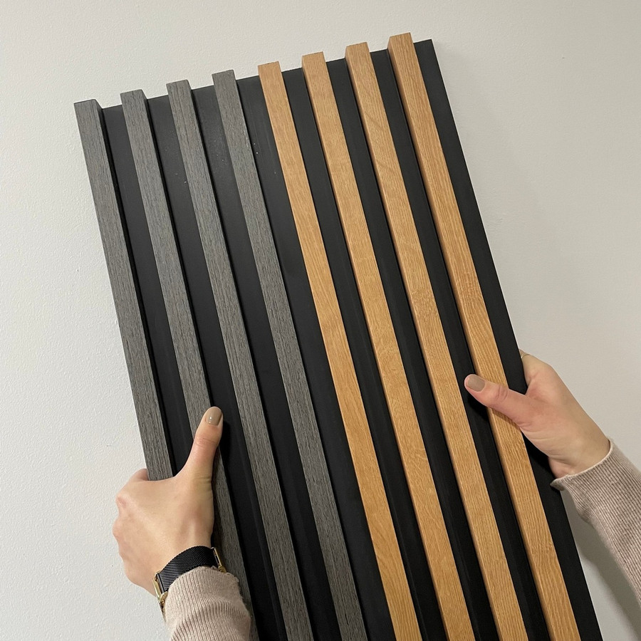 SONER antracit fahatású lamella falpanel 16x290 cm - Kerma Design